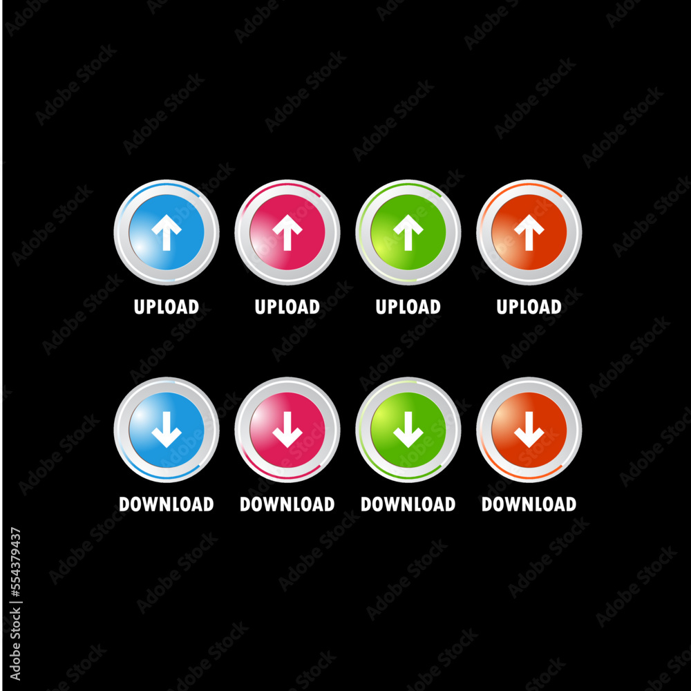 Stock-Vektorgrafik „download and upload button | Download and upload ...