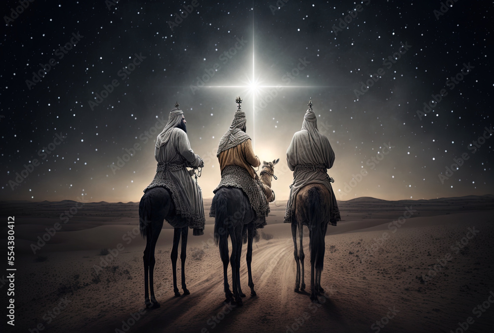 Epiphany is celebrated by the Three Kings charming image, solitary ...