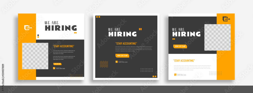 Vektor We are hiring job vacancy social media post banner design ...