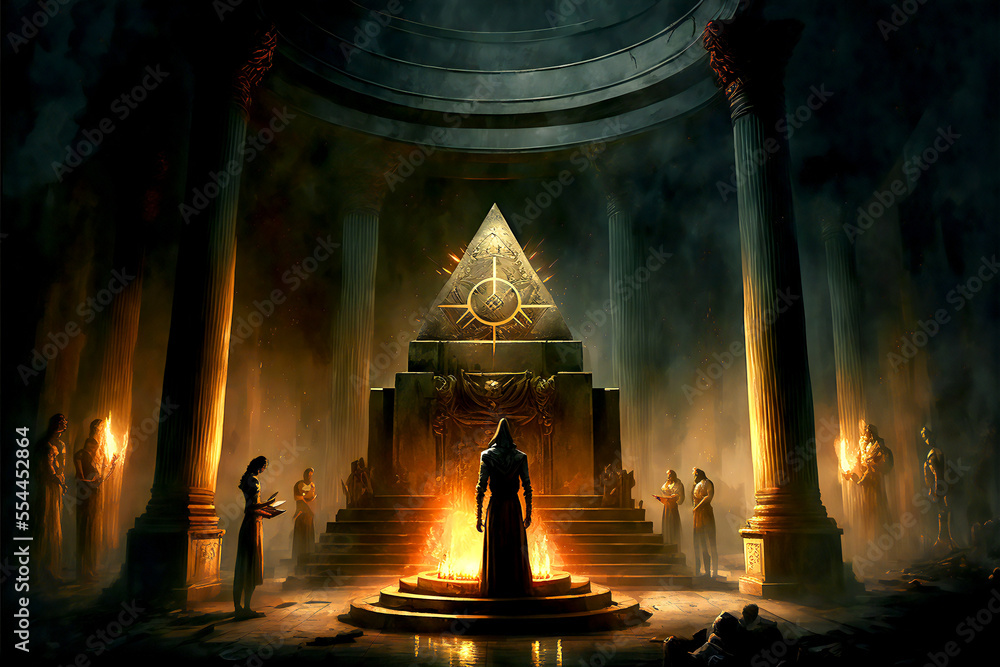 Sacred place, ritual, summoning, spell, priest, magic, fantasy world ...