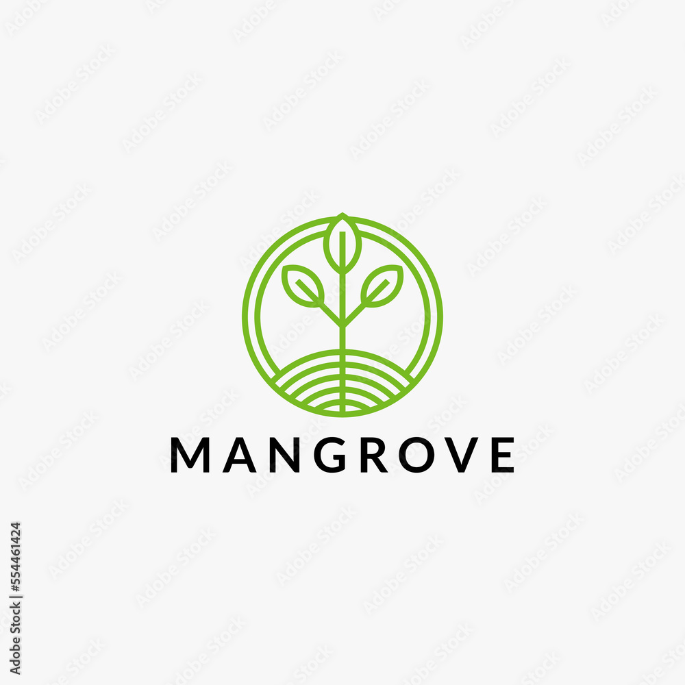 Mangrove tree template logo design Stock Vector | Adobe Stock