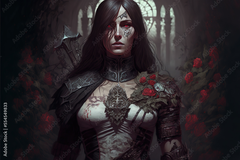 medieval, dark fantasy, gothic, zombie, girl, art illustration Stock Illustration | Adobe Stock
