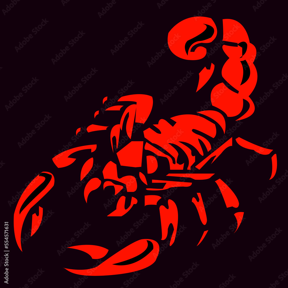 scary scorpion. flat simple cartoon and mascot style. suitable for ...