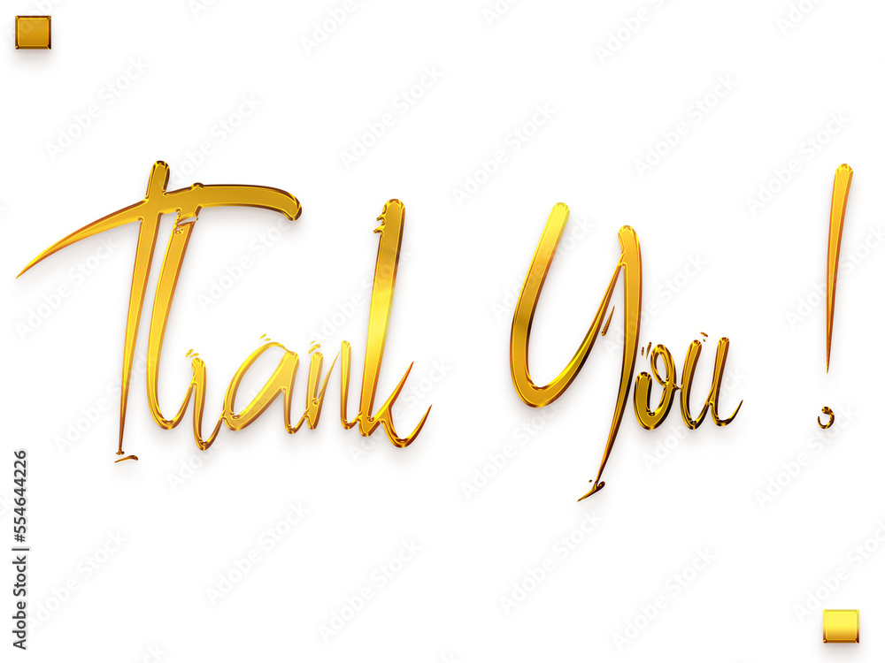 Thank You ! Transparent PNG Golden Cursive Text の Stock イラスト | Adobe Stock