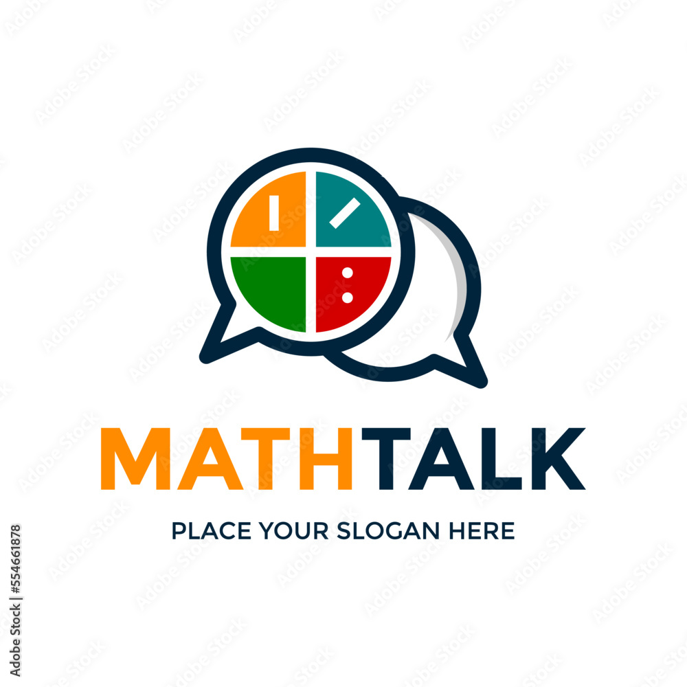 Vector de Stock Math talk vector logo template. This logo use chat and ...