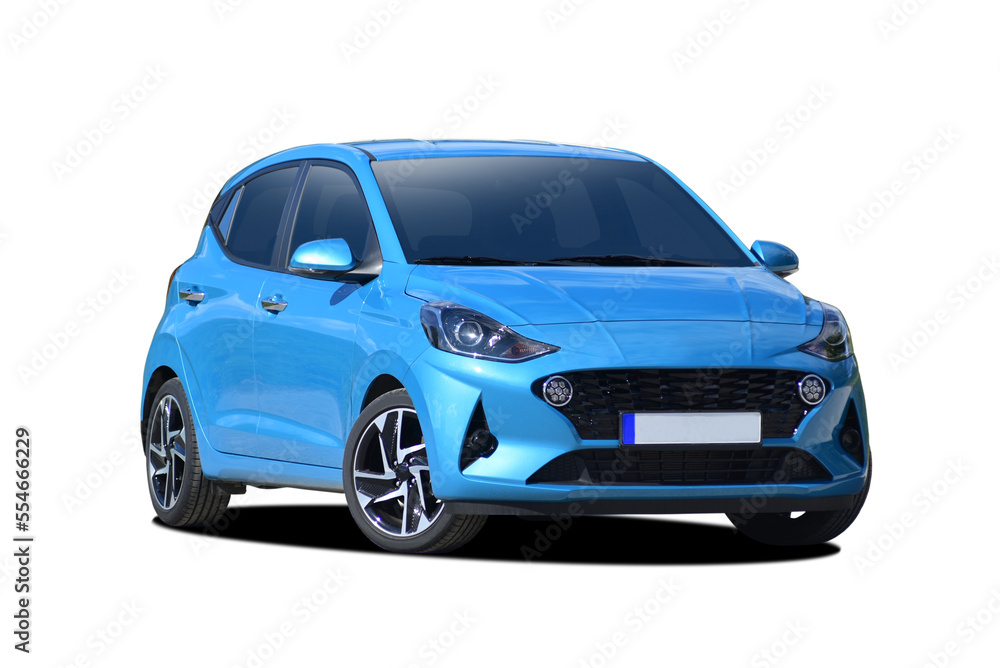 Small car on white background, front view Stock Photo | Adobe Stock