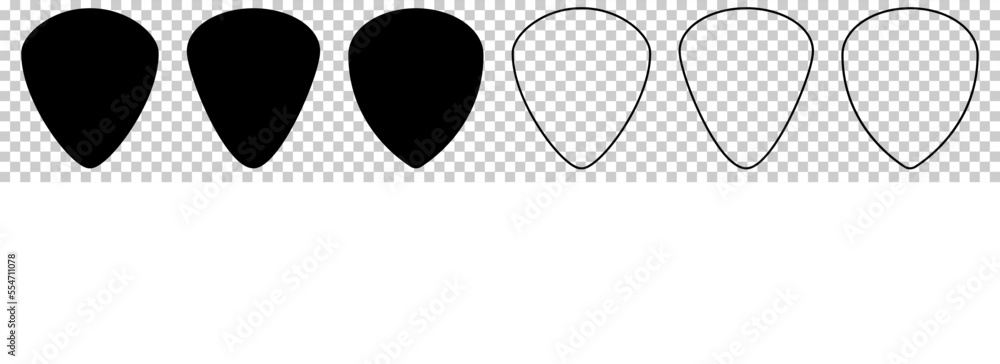 Guitar pick symbols. Flat and line art style. Vector illustration ...