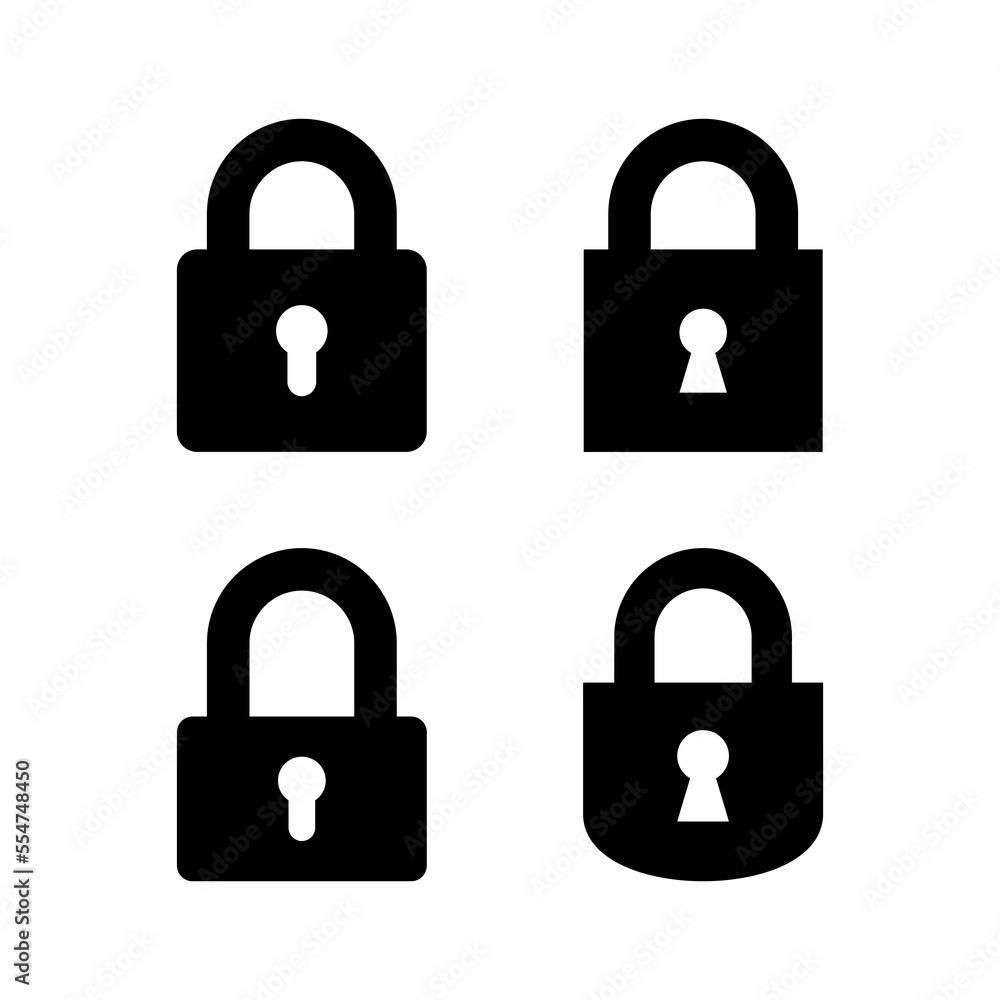Lock icon vector for web and mobile app. Padlock sign and symbol. Encryption icon. Security ...