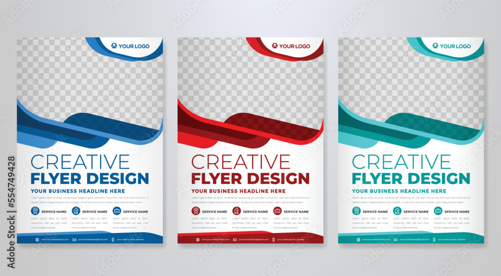 set of business flyer template with minimalist layout and modern style ...