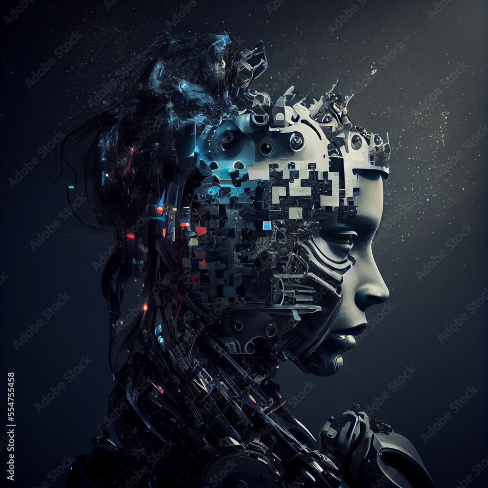 Future of Artificial Intelligence and Humans Stock Illustration | Adobe ...