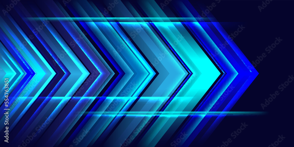 arrow quick glow hi-tech moving blue background modern geometry style ...