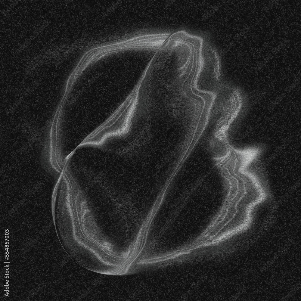 Black and white abstract blob audio sound data visualisation graph ...