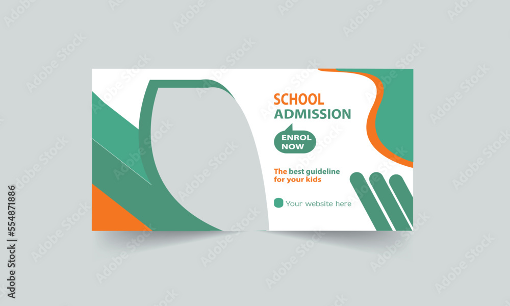 school education banner cover page layout & kids school admission web ...