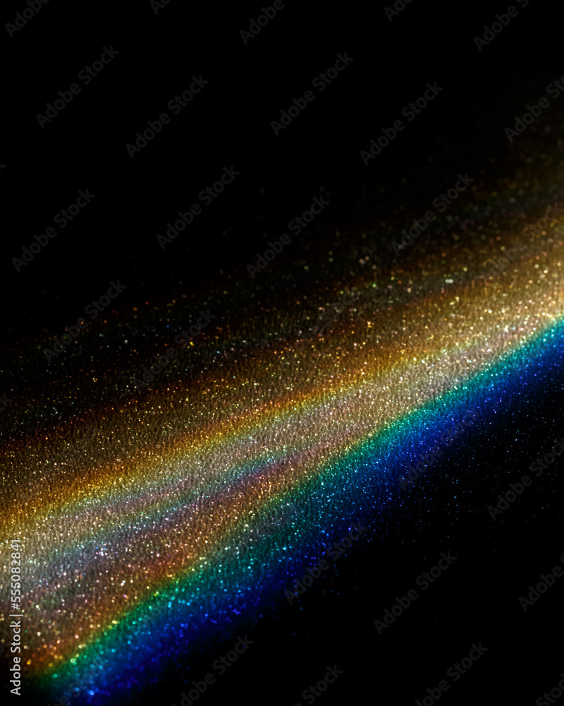 Rainbow sun flares on black background, colorful glare and shine, light ...