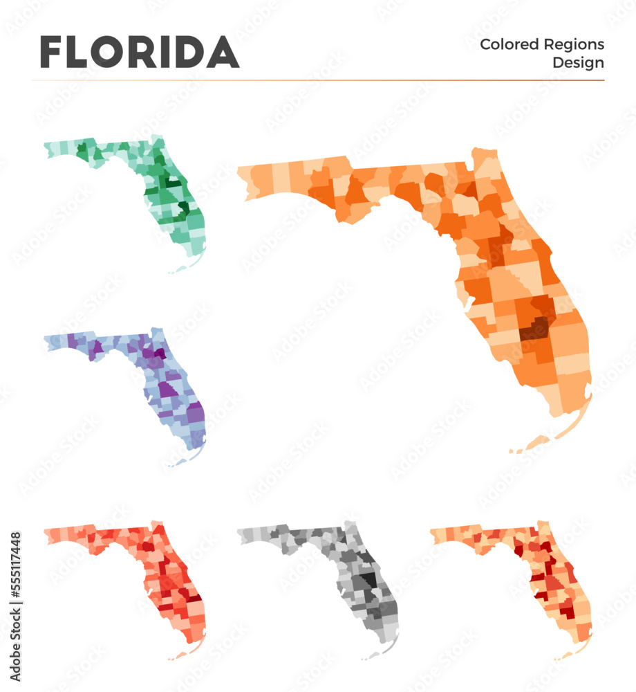 Vektor Florida map collection. Borders of Florida for your infographic ...