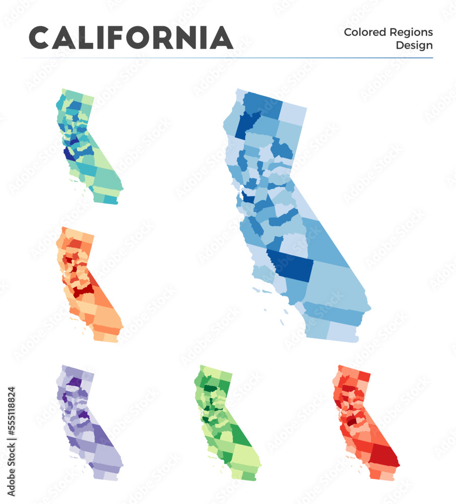 California map collection. Borders of California for your infographic ...