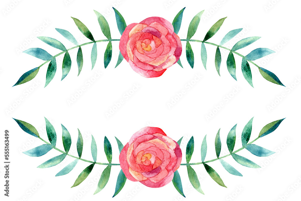 Floral border frame watercolor clipart 600 dpi PNG, floral arrangement ...