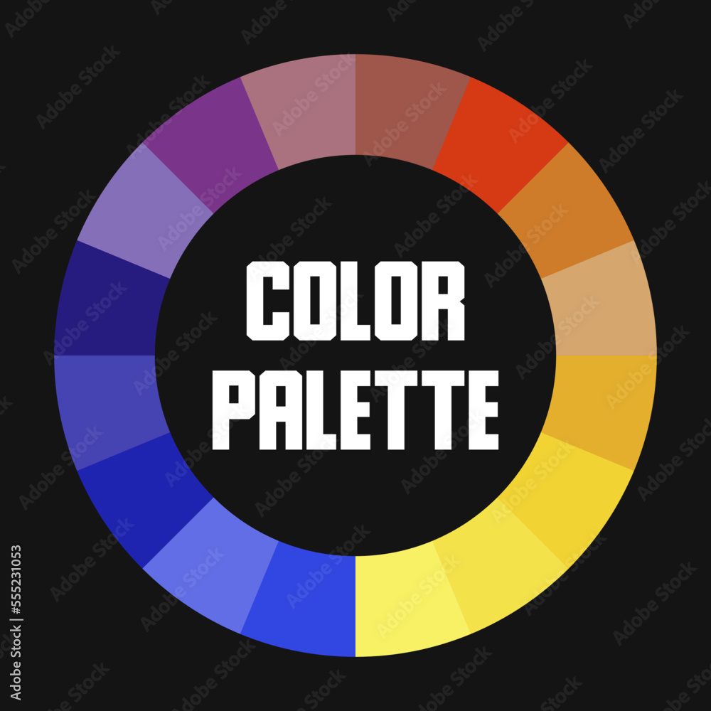 Color wheel combinations. Universal color palette. Vector illustration ...