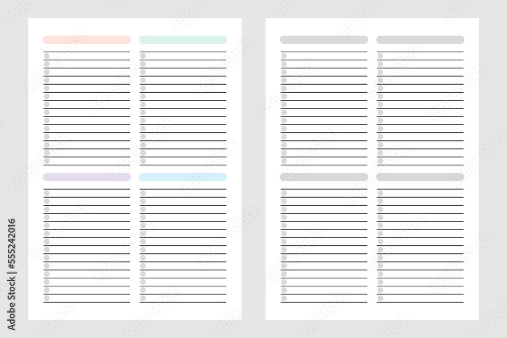Blank Checklist Planner, Checklist Planner Refill, Minimalistic ...