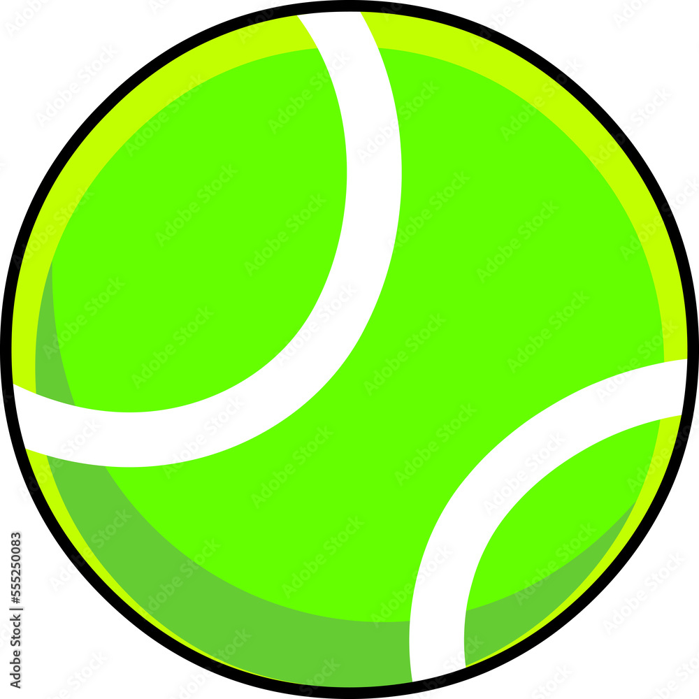 Cartoon Tennis Ball. Hand Drawn Illustration Isolated On Transparent ...