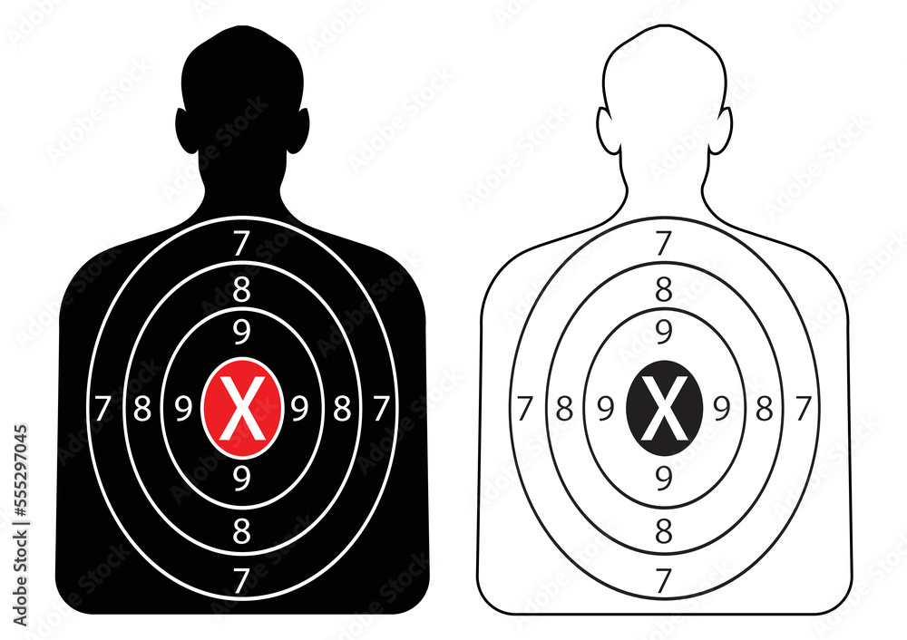 Paper target on the shooting range. Shooting range, vector illustration ...