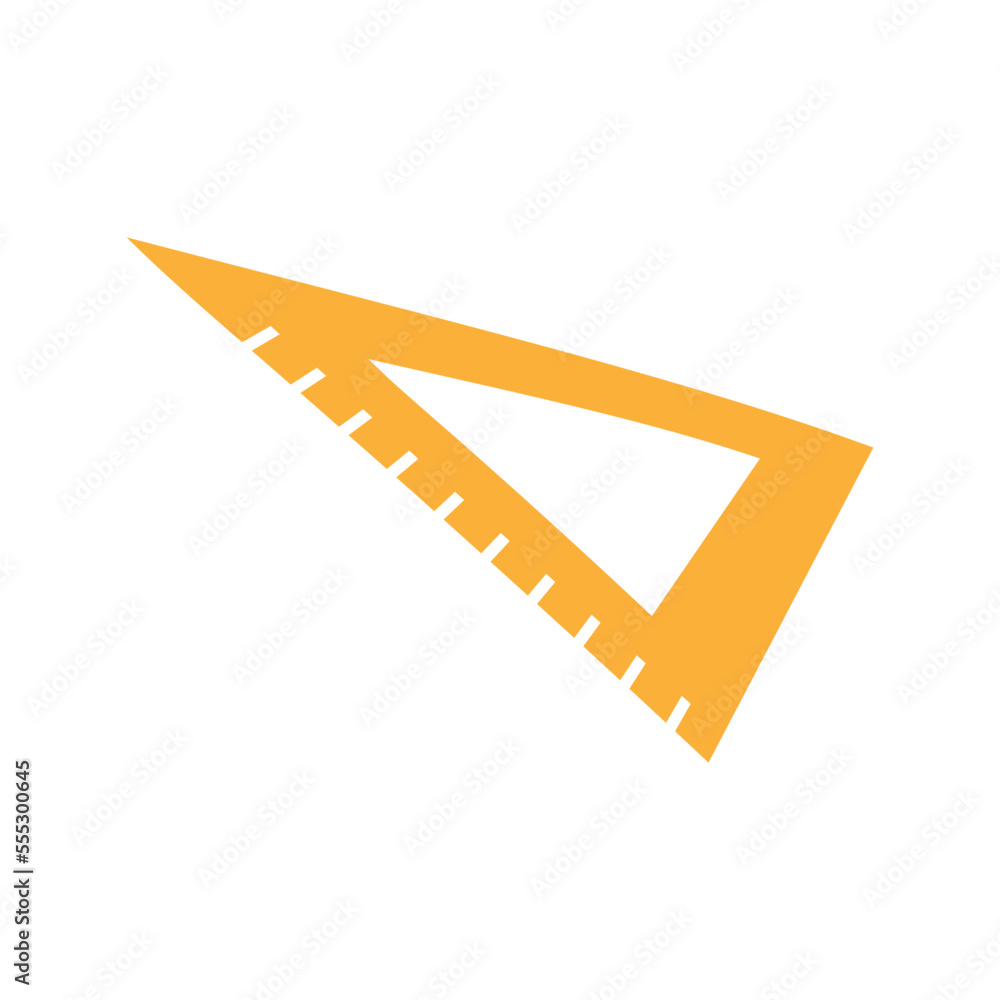 Triangular ruler school hand drawn clipart illustration isolated Stock ...