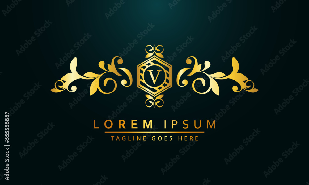 Royal Luxury Letter V King with Gold Crest Crown logo collection For ...