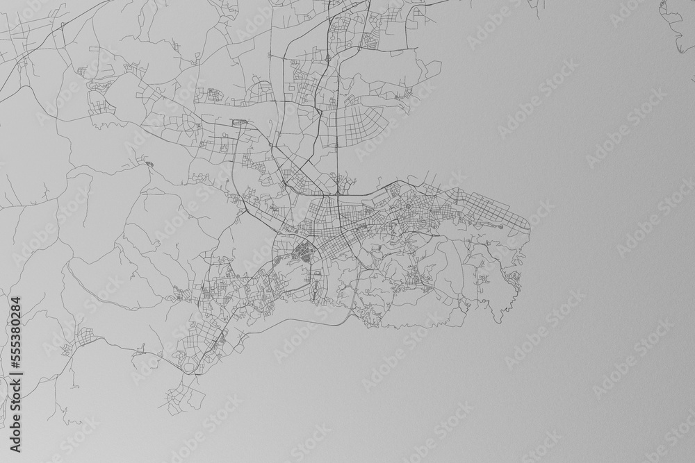 Stock-Illustration „Map of the streets of Dalian (China) made with ...