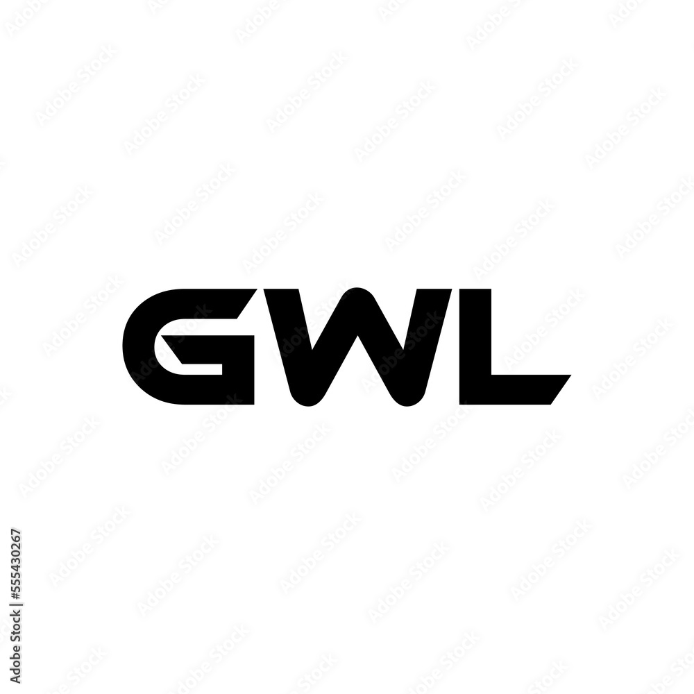 GWL letter logo design with white background in illustrator, vector logo modern alphabet font ...