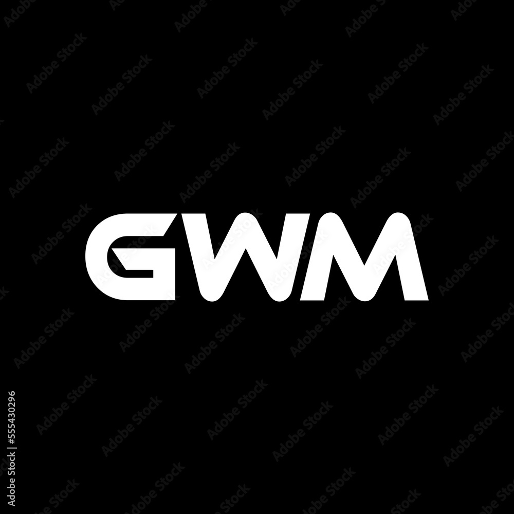 GWM letter logo design with black background in illustrator, vector ...