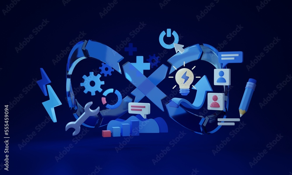 Ilustración de Stock DevSecOps software code development cycle, 3D ... Ilustración de Stock DevSecOps software code development cycle, 3D ...