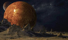 Red Moon Surface Free Stock Photo - Public Domain Pictures