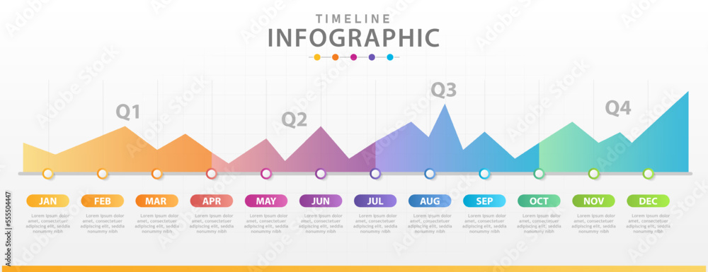 Infographic template for business. Modern Timeline diagram calendar ...