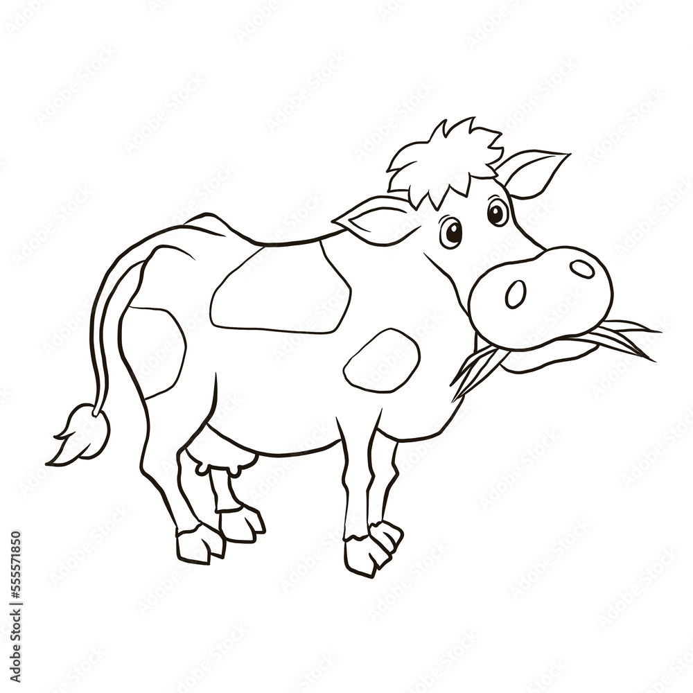 cow cartoon doodle kawaii anime coloring page cute illustration drawing ...