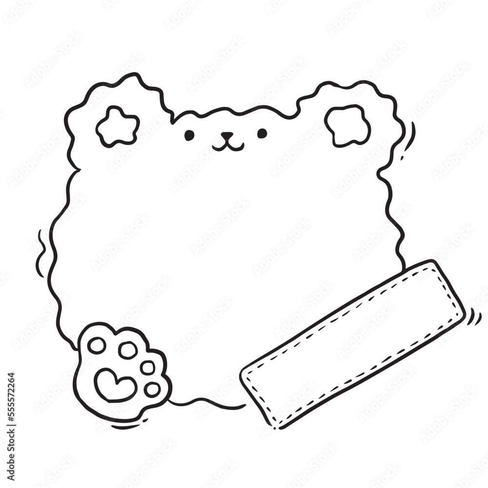 frame cartoon cute doodle coloring page kawaii anime illustration ...