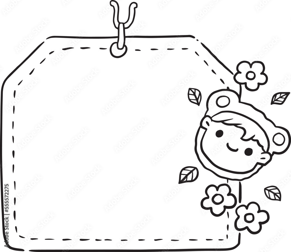 frame cartoon cute doodle coloring page kawaii anime illustration ...