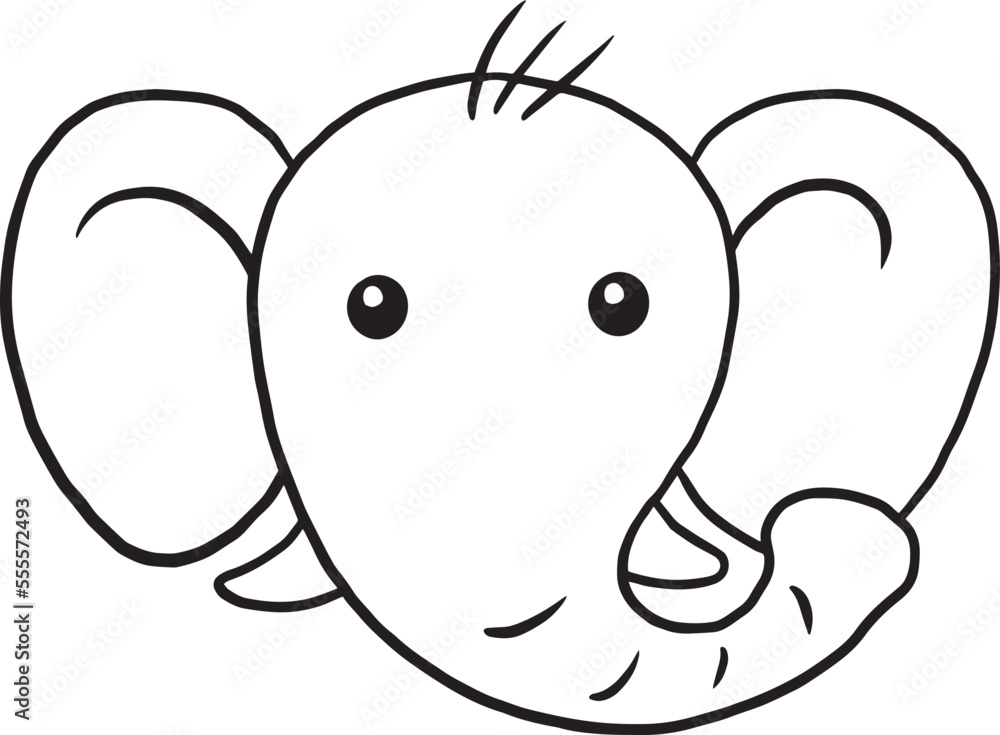 elephant cartoon doodle kawaii anime coloring page cute illustration ...