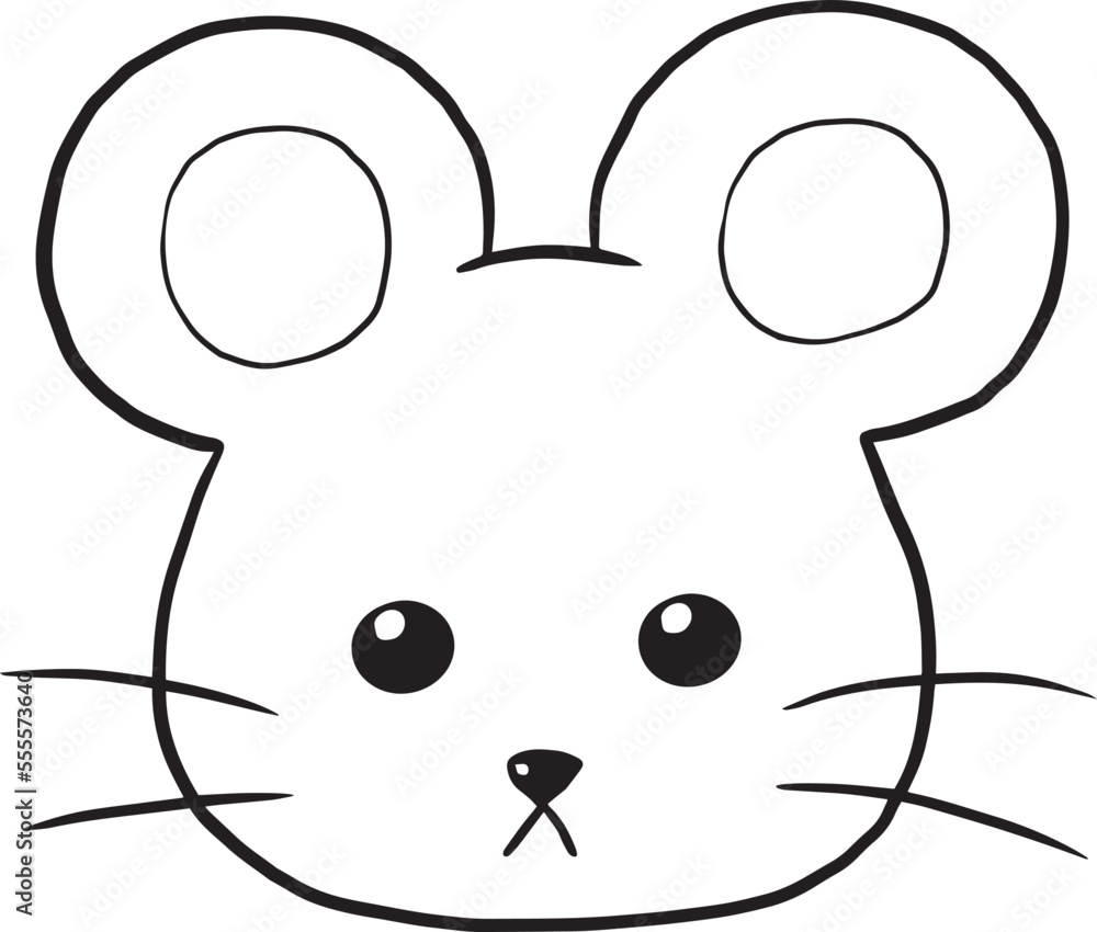 Vector de Stock rat cartoon doodle kawaii anime coloring page cute ...