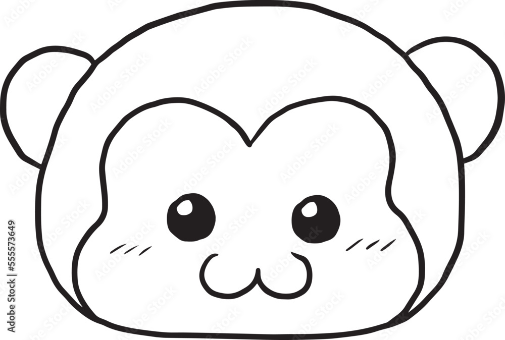 monkey cartoon doodle kawaii anime coloring page cute illustration ...