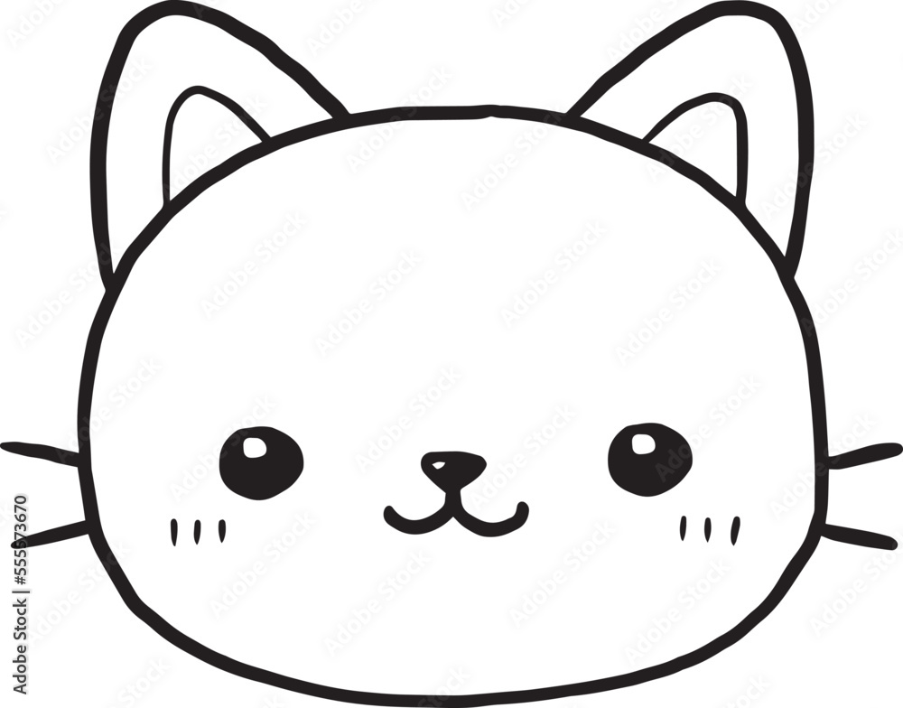 cat cartoon doodle kawaii anime coloring page cute illustration drawing ...