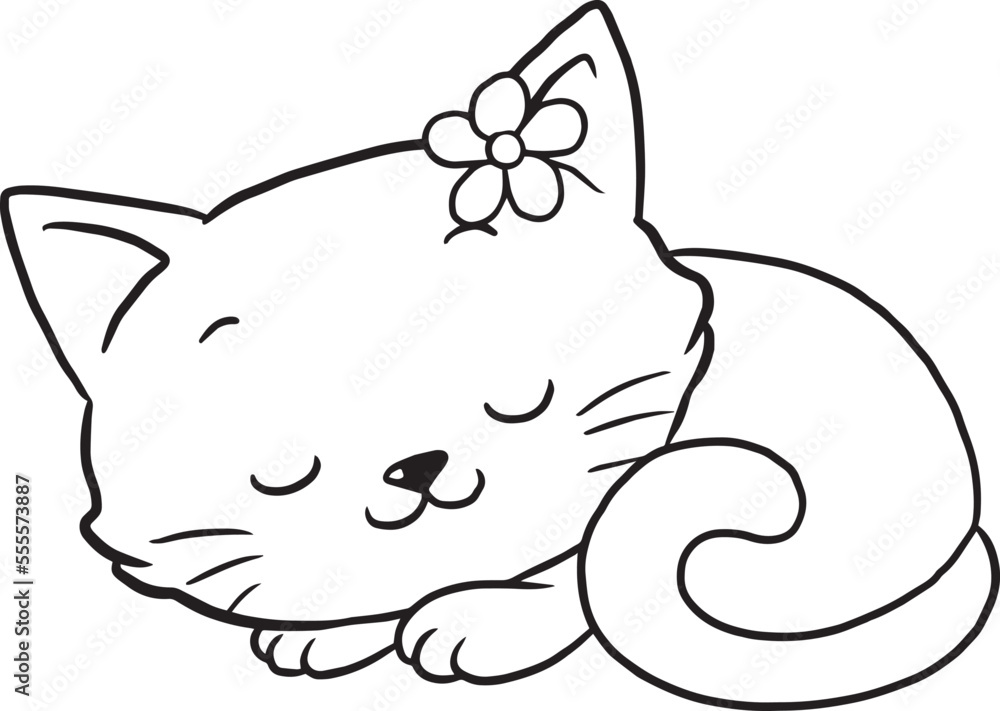 cat pet pet cartoon doodle kawaii anime coloring page cute illustration ...