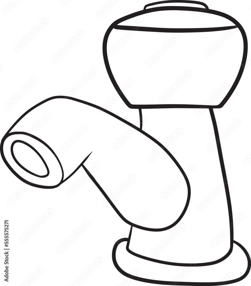 faucet cartoon doodle kawaii anime coloring page cute illustration ...