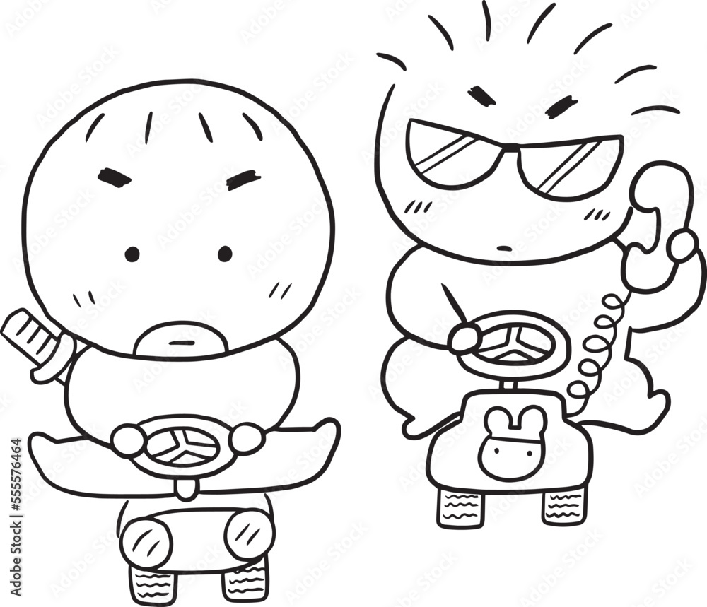 cartoon boy funny doodle kawaii anime coloring page cute illustration ...