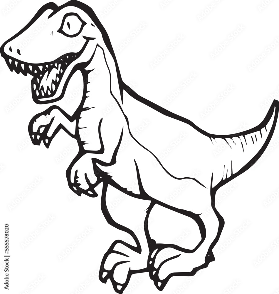 Стоковий вектор dinosaur cartoon doodle kawaii anime coloring page cute ...