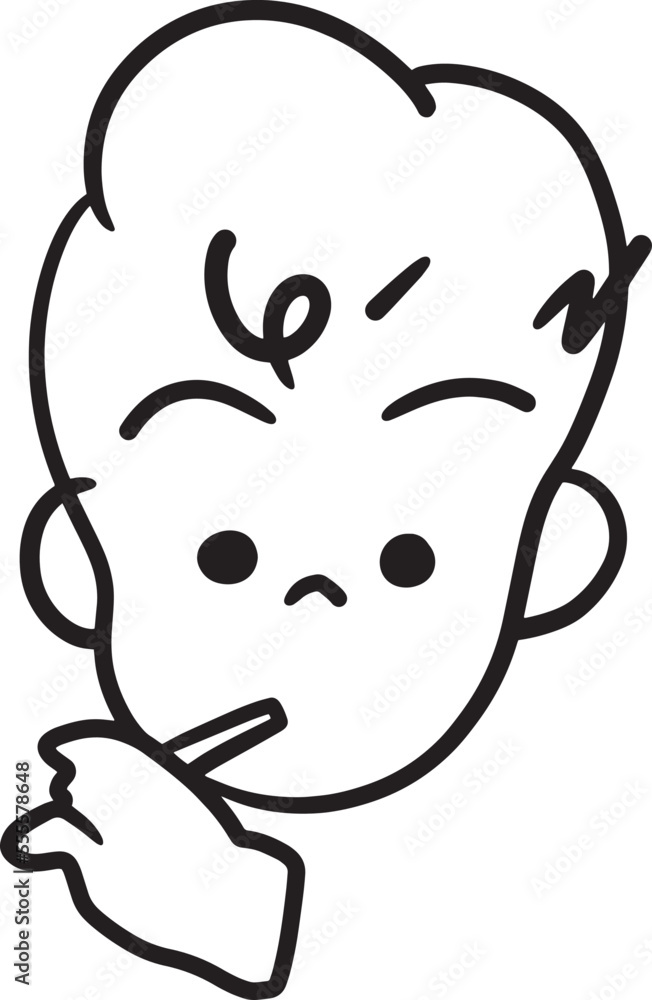 Vektor boy brush teeth profile logo cartoon doodle kawaii anime ...