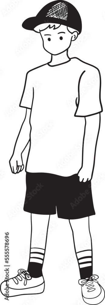 Стоковий вектор man logo cartoon doodle kawaii anime coloring page cute ...