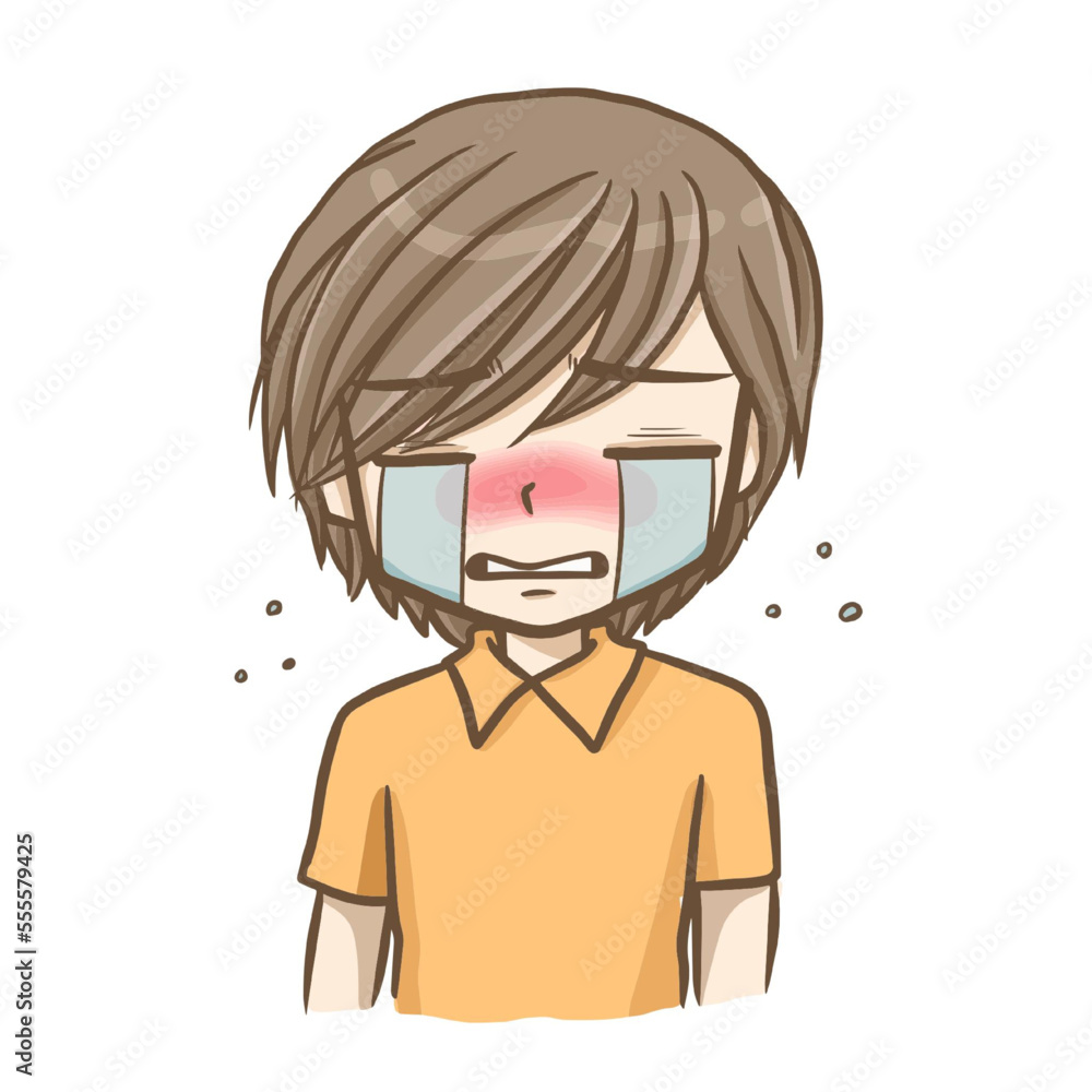 cry cartoon doodle kawaii anime coloring page cute illustration clipart ...