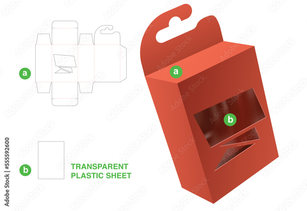 Box Die Cut Template And 3d Mockup Stock Vector Adobe Stock