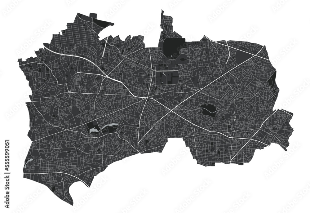 Stock-Vektorgrafik „Nerima map. Detailed black map of Nerima city ...