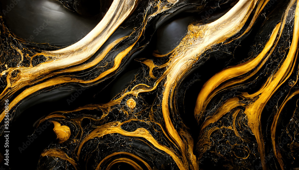 Gold and black luxurious marble textured background. Abstract design, 4k wallpaper. AI Stock ...